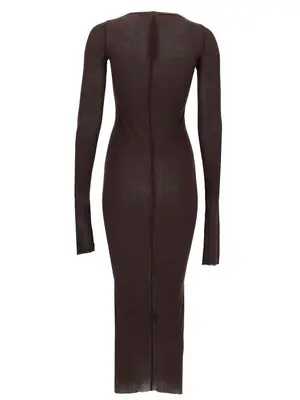 Rick Owens Long-sleeved Midi Dress - Brown