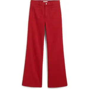 Madewell The Emmy Patch Pocket Wide Leg Pants - Cherry