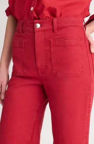 Madewell The Emmy Patch Pocket Wide Leg Pants - Cherry