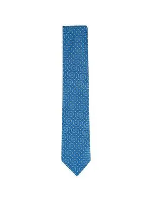 Eton Floral Silk Neck Tie - Blue