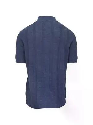 Brunello Cucinelli Ribbed Polo Shirt - Blue