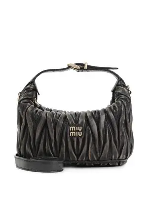 Miu Miu Matelasse Nappa Leather Handbag - Caffee