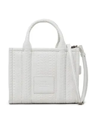 Marc Jacobs Dtm Monogram Leather Small Tote Bag - White
