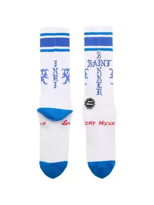 SAINT MXXXXXX Striped Crew Socks
