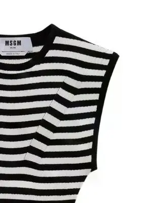 MSGM Striped Ruffled Top