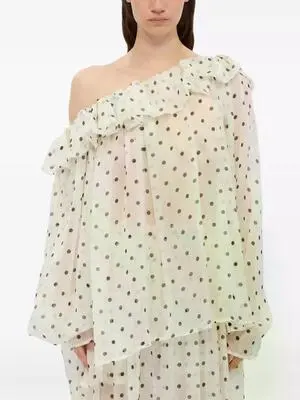 MSGM Ruffled One-shoulder Blouse