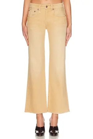 R13 Joan Cropped Flare Leg - Stretch Sand Khaki