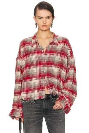 R13 Drop Neck Cropped Shirt