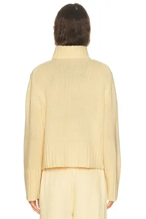 Jenni Kayne Cropped Jet Turtleneck Sweater - Pale Yellow