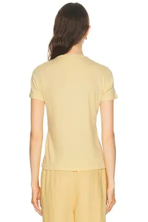 Jenni Kayne Cotton Slim Tee - Pale Yellow
