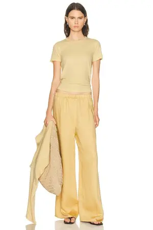Jenni Kayne Cotton Slim Tee - Pale Yellow