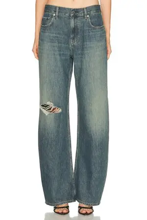 Helmut Lang Relaxed Destroyed Bootcut Leg - Tinted Vintage Blue