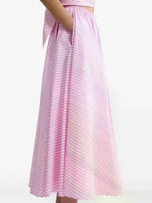 PATOU Striped Midi Skirt - Pink