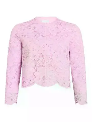 Patou Lace Collarless Jacket - Pink