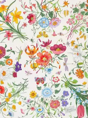 Gucci Flora-print Scarf