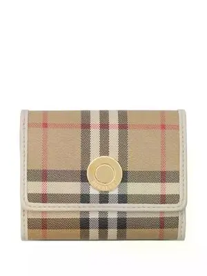 Burberry Small Check Folding Wallet - Neutrals