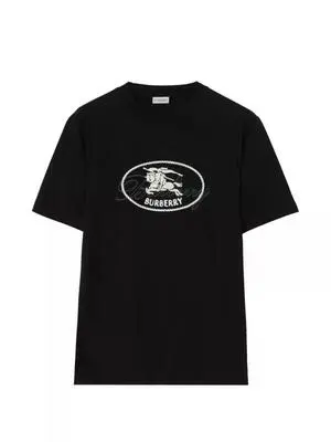 Burberry Knight Stamp Cotton T-shirt - Black