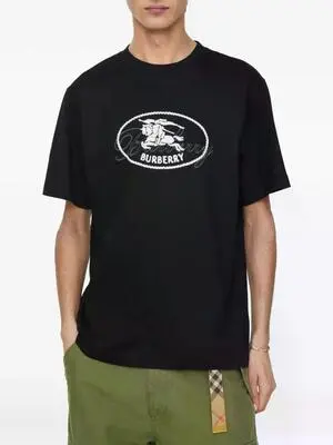 Burberry Knight Stamp Cotton T-shirt - Black