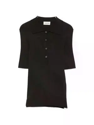 P.a.r.o.s.h Buttoned Knitted Polo Shirt - Brown
