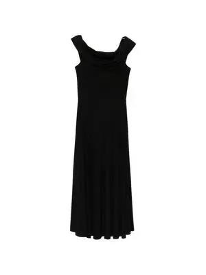 Norma Kamali Draped Sleeveless Midi Dress - Black