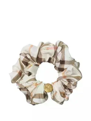 Burberry Check Silk Scrunchie - Neutrals