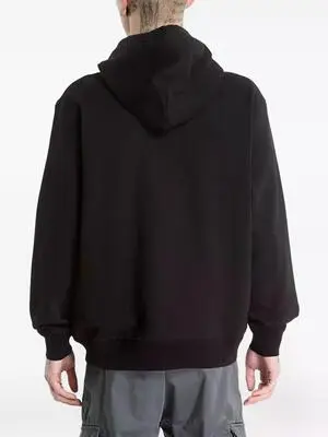 C.P. COMPANY Diagonal Raised Zip-up Cotton Hoodie - Black