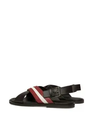 Bally Striped Cross-strap Sandals