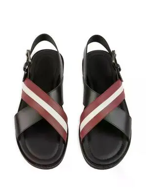Bally Striped Cross-strap Sandals
