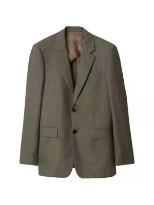 Burberry Sharkskin Wool Tailored Jacket - Brown