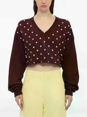 MSGM Studded V-neck Knitwear