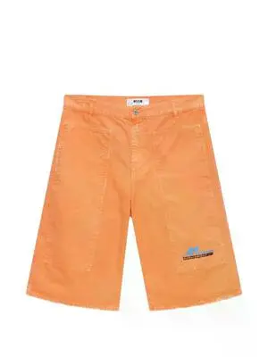 MSGM Pocket Denim Shorts - Orange