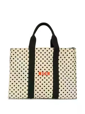 MSGM Logo-print Tote Bag - Neutrals
