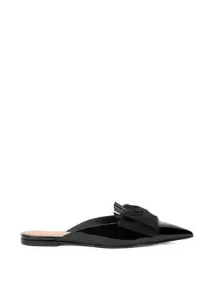 Red Valentino Bow Slip-on Loafers - Black