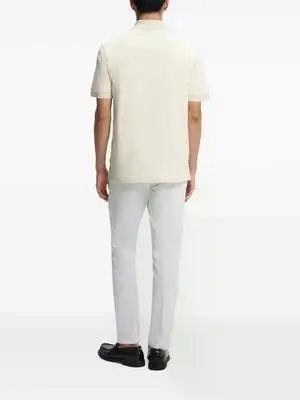 BOSS Monogram-placket Polo Shirt In A Cotton Blend