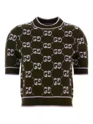 Gucci Gg Logo-pattern T-shirt - Green