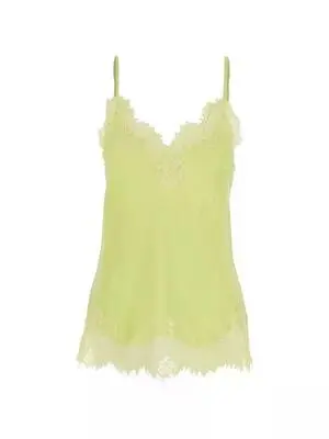 Gold Hawk Lace-trim Sleeveless Top - Yellow
