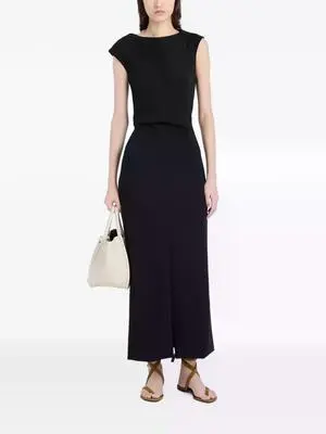 Proenza Schouler Damea Matte Crepe Midi Dress - Black