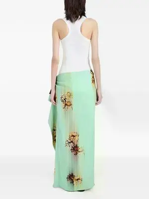 Proenza Schouler Cella Printed Maxi Skirt - Green