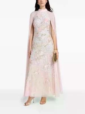 NEEDLE & THREAD Floral-print Embellished Midi Dress