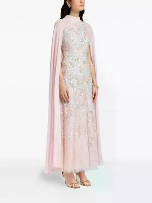 NEEDLE & THREAD Floral-print Embellished Midi Dress