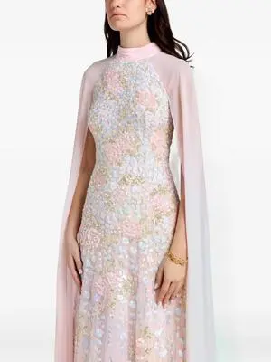NEEDLE & THREAD Floral-print Embellished Midi Dress