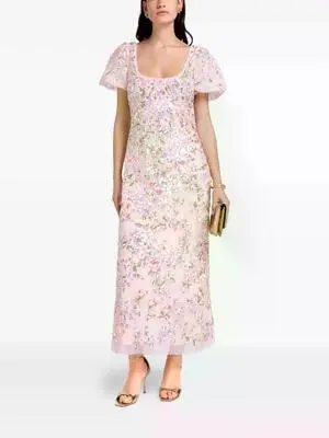 NEEDLE & THREAD Floral-print Midi Dress - Pink
