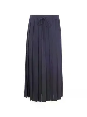 Mantū Pleated Drawstring Midi Skirt - Blue
