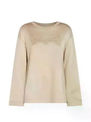 Max Mara Logo-embossed Sweater - Neutrals
