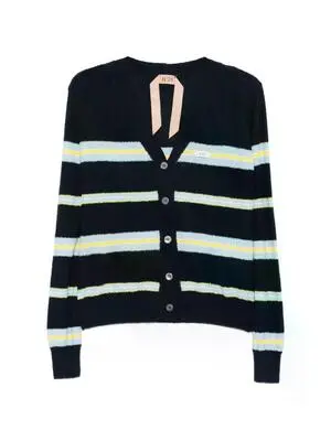 N°21 Striped Button Cardigan - Blue