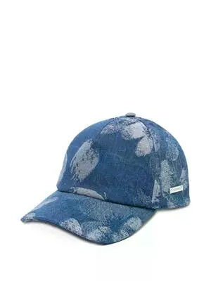 Iceberg Floral-jacquard Denim Baseball Cap - Blue