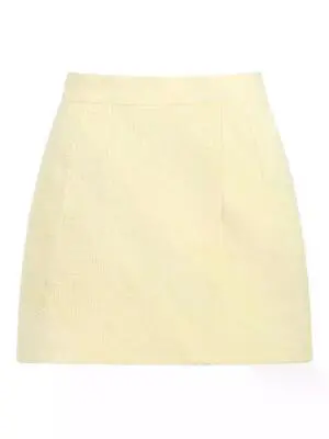 Patou Flat-front Mini Straight Skirt - Yellow