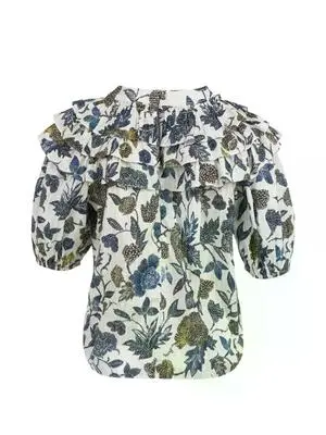 Ulla Johnson Ruffled Floral Blouse