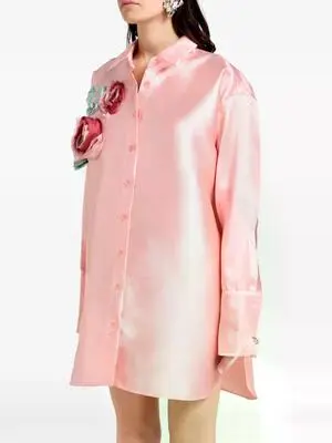 MARQUES' ALMEIDA Floral-appliqué Shirt - Pink
