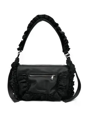 Simone Rocha Embellished Ruffled Shoulder Bag - Black